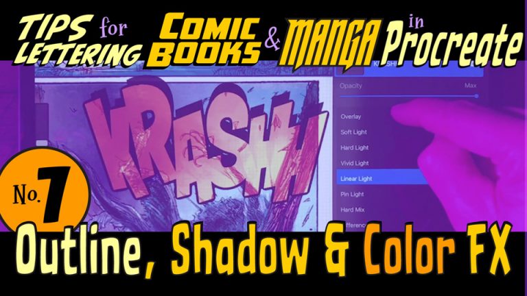 Lettering in Procreate #7 – Easy outline, shadow & color FX – Balloon Tales